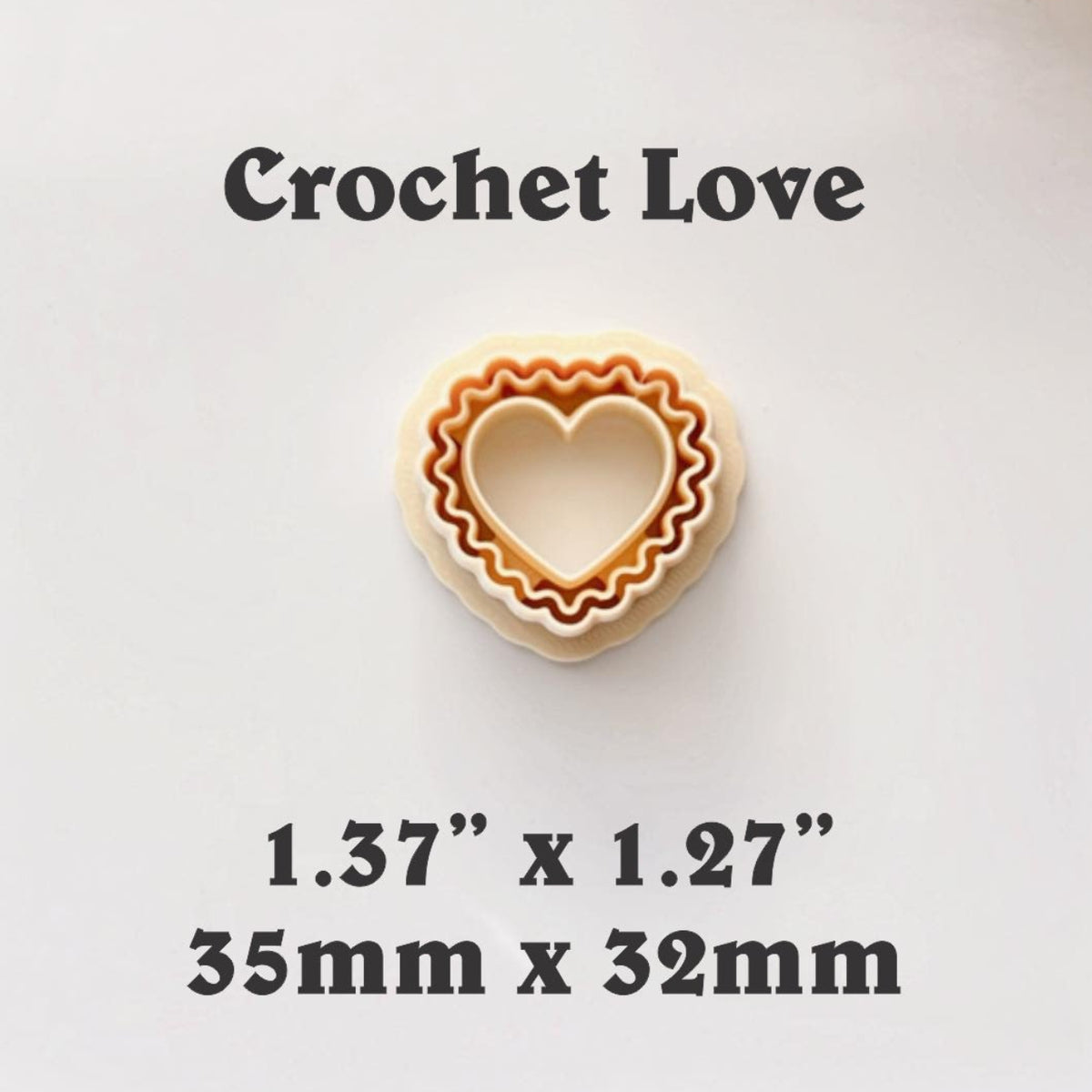 Crochet Love Clay Cutter – Made Cutters